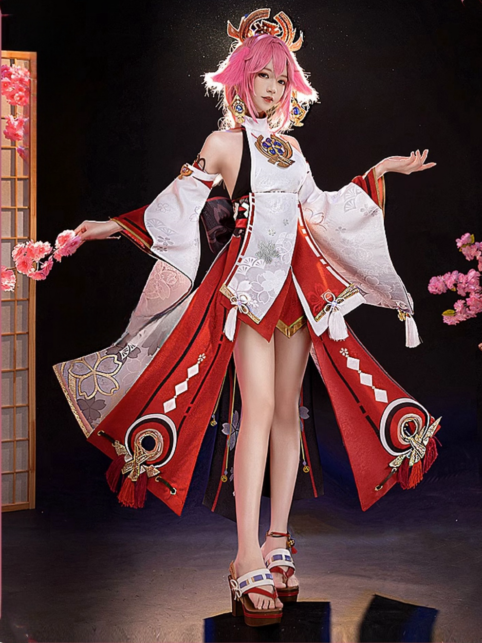 【In Stock】Genshin Impact Yae Miko Halloween Game Cosplay Costume ...